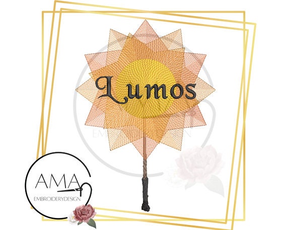 The Lumos Charm Light Spell Embroidery Design Wizarding - Etsy