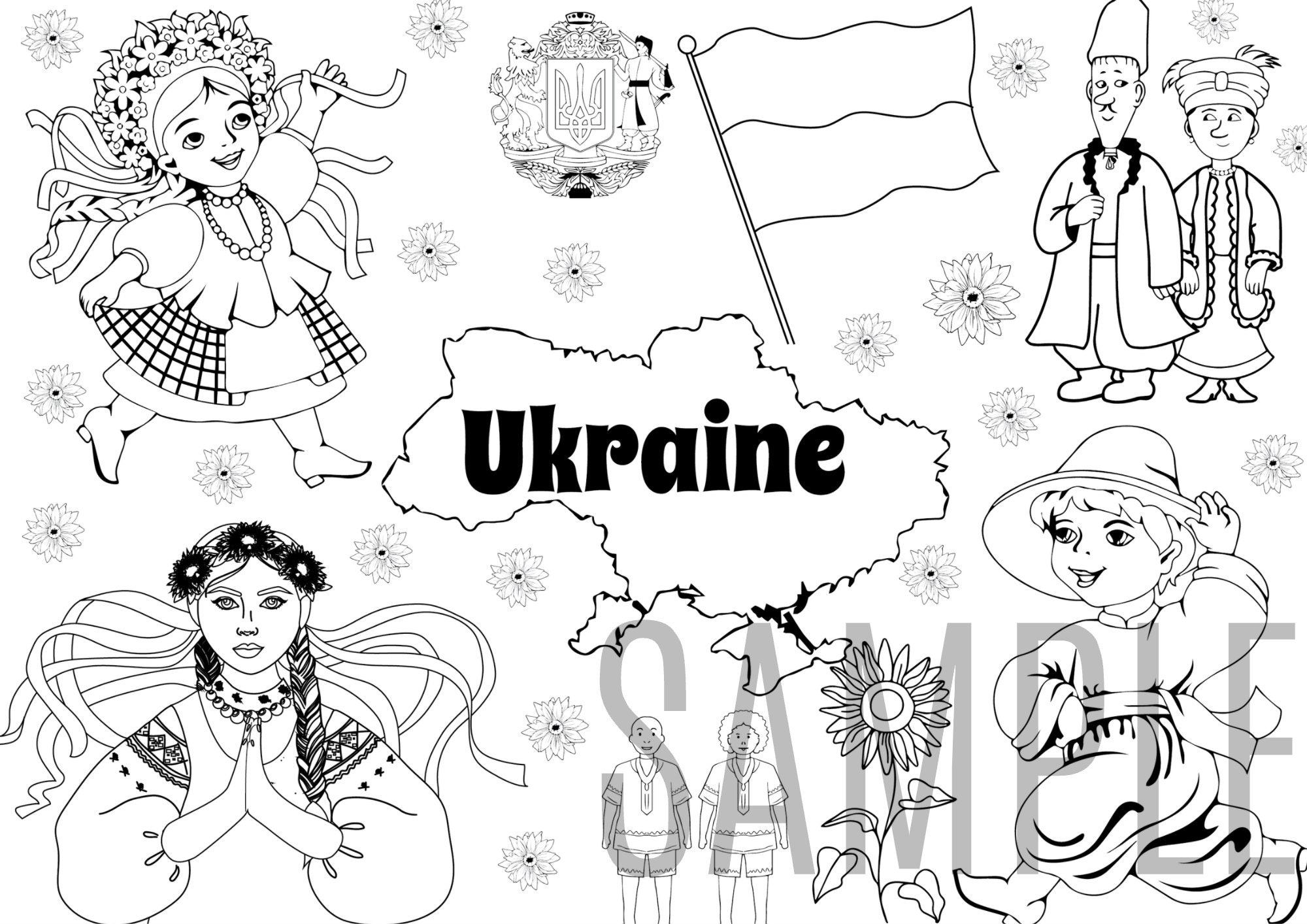 Help for Ukraine Coloring Page. - Etsy