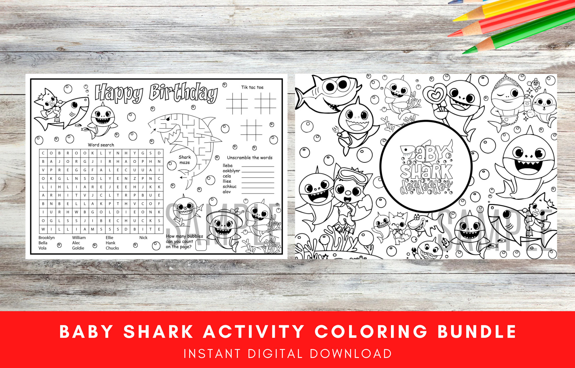 Baby Shark Coloring Activity Instant Digital Download Etsy baby-shark-coloring-activity-instant-digital-download-etsy