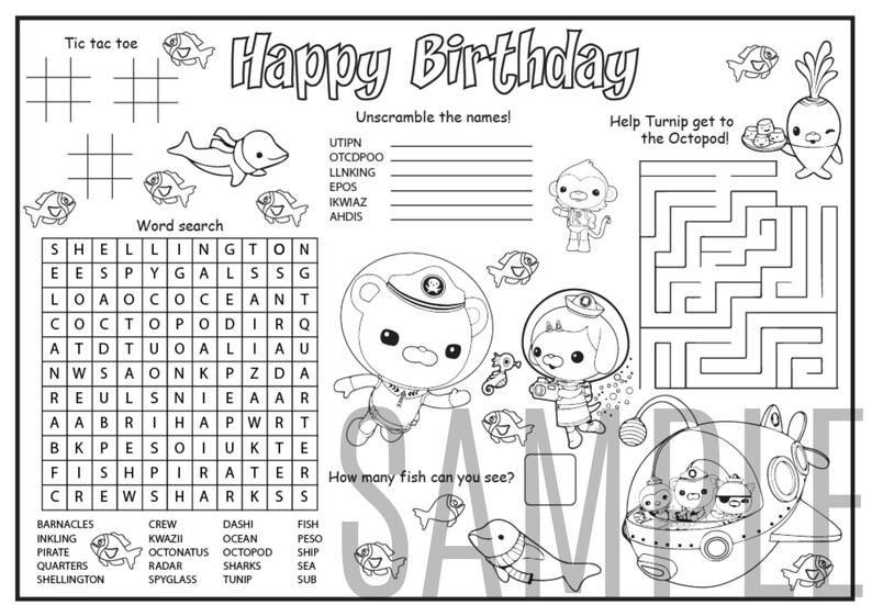 Octonauts Happy Birthday Instant DIGITAL Download Customisable - Etsy ...