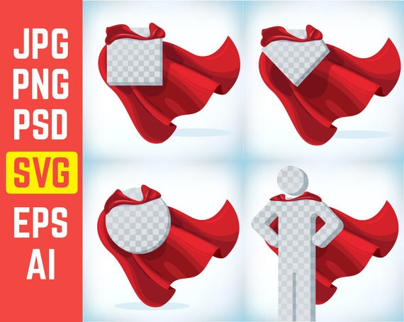 Super Hero Red Cape With Tutorial Digital Illustration Source - Etsy