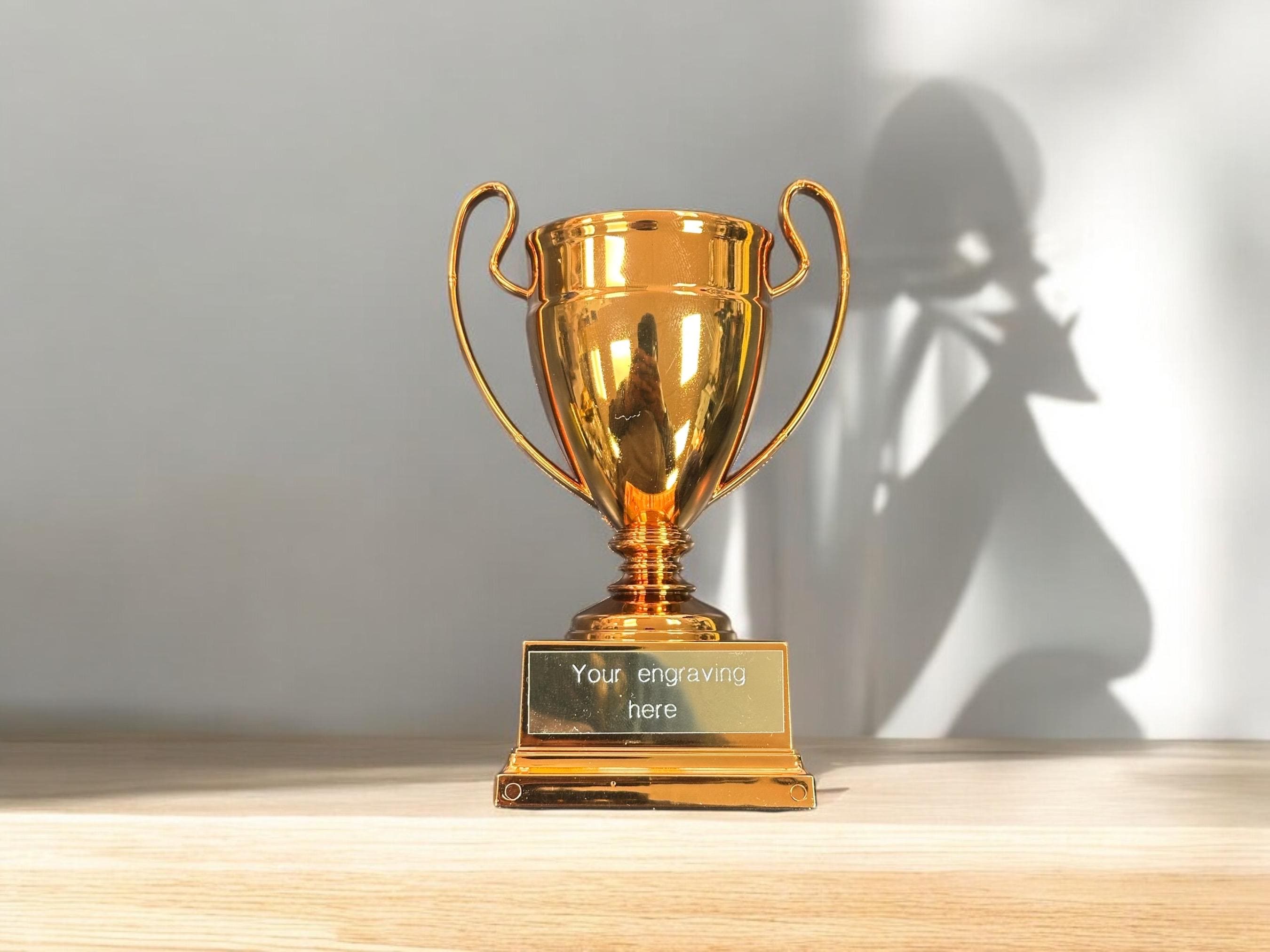 Small Gold, Silver & Bronze Trophy | Free Engraving | 13cm | Office ...