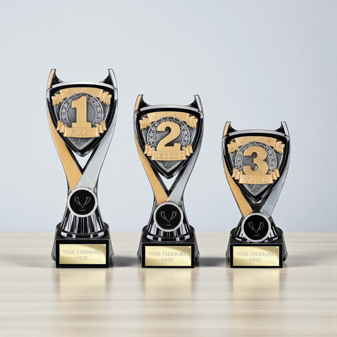 1st 2nd 3rd Place Trophies | Free Engraving | 4 Sizes Available | - Etsy