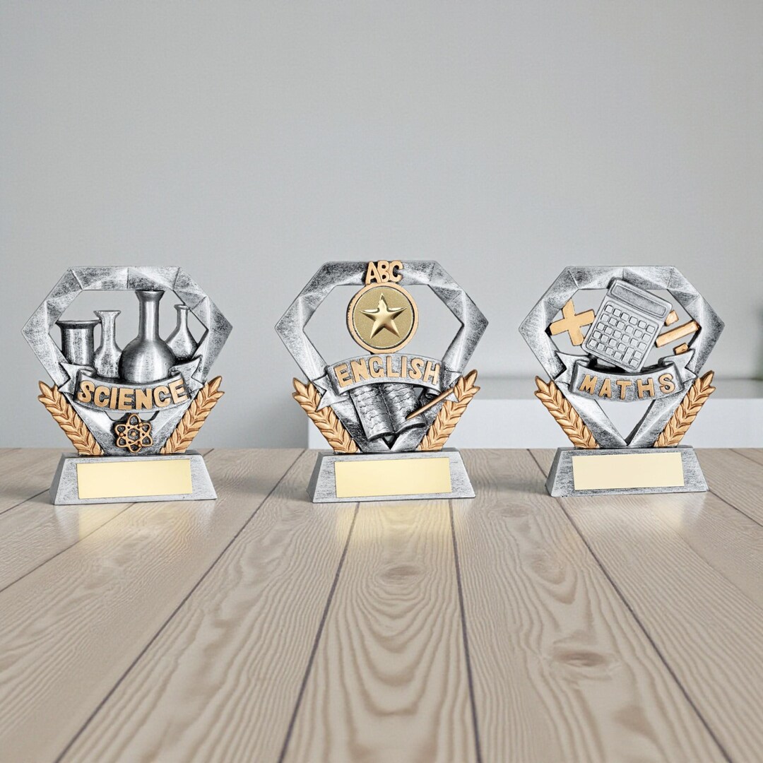 School Subject Trophy | Science English Maths & More | Personalized ...