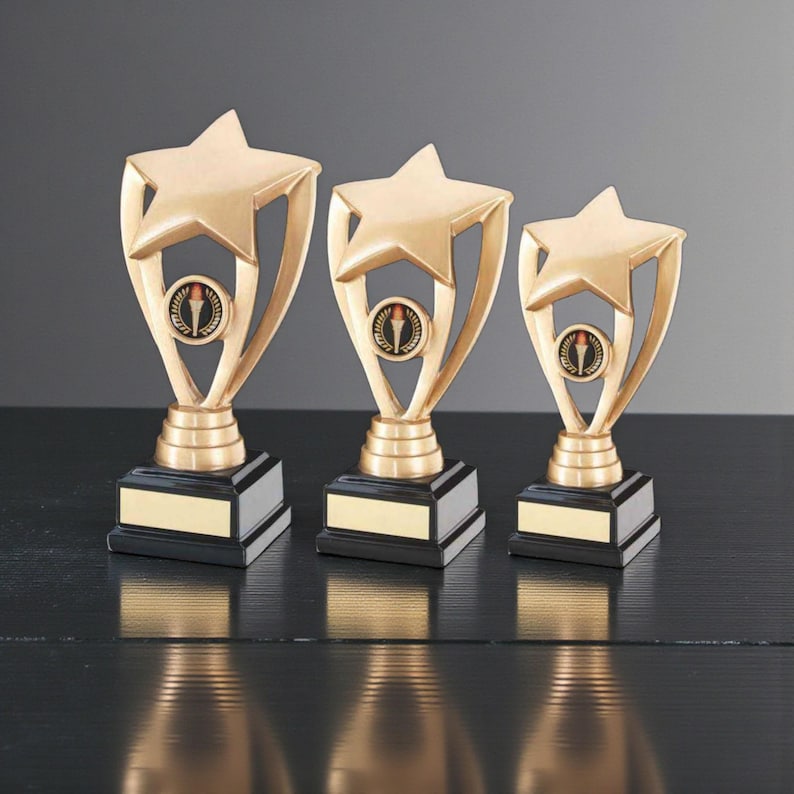 Personalised Gold Star Trophy | 3 Sizes Available | Free Engraving - Etsy