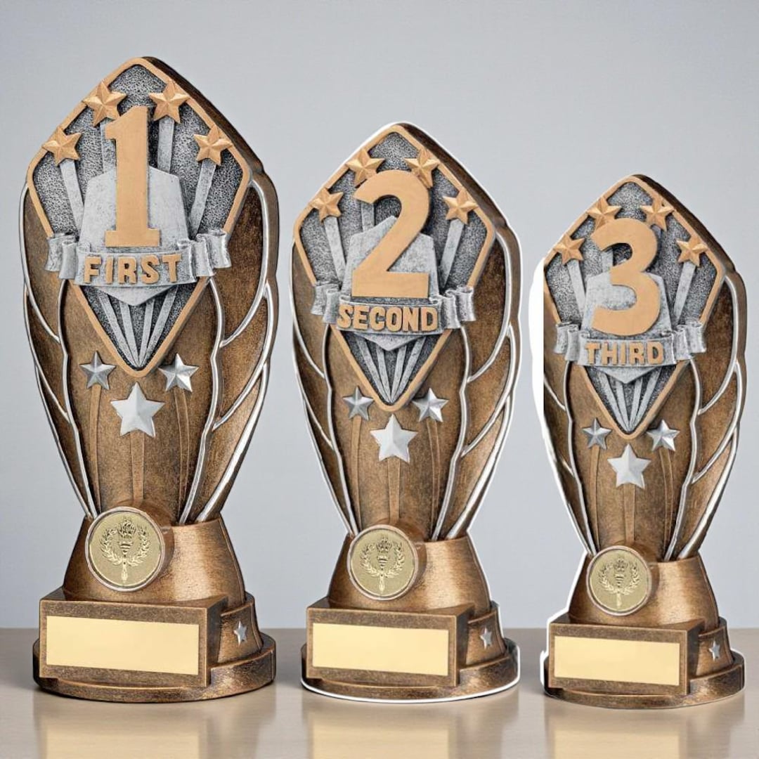 1st, 2nd, 3rd Place Awards - Winner & Runner up Trophy – Free Engraving ...