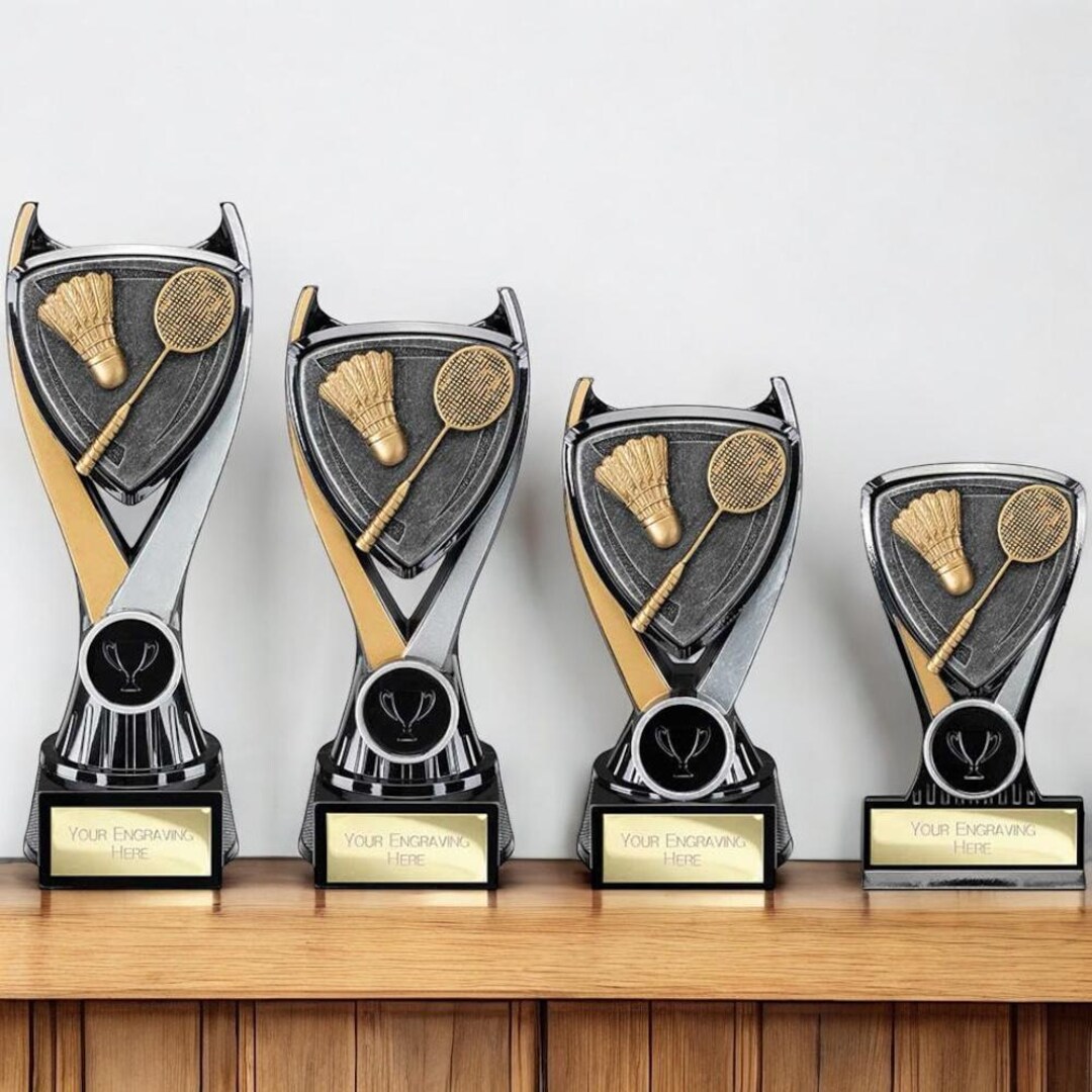 Badminton Award Trophy - Free Engraving – Tournament - School - Club ...