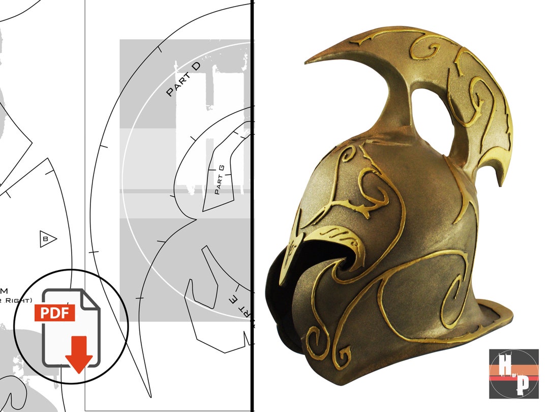 DIY LOTR 2nd Age High Elven Helmet EVA Foam Template Pattern - Etsy Ireland