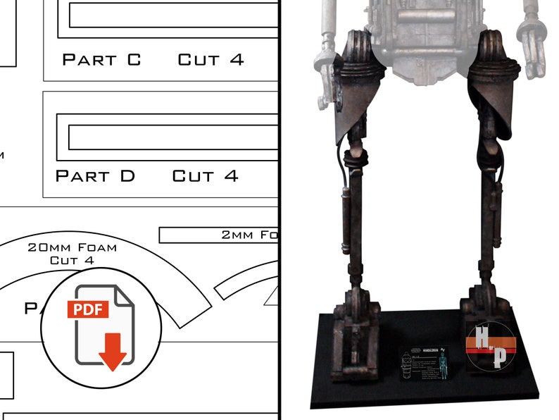 Life-size IG-12 Legs, Feet & Base EVA Foam Template Pattern | the ...