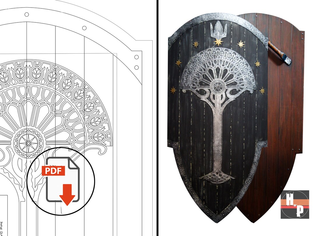DIY Gondor War Shield Template | LOTR 2nd Age Gondorian Shield Pattern ...