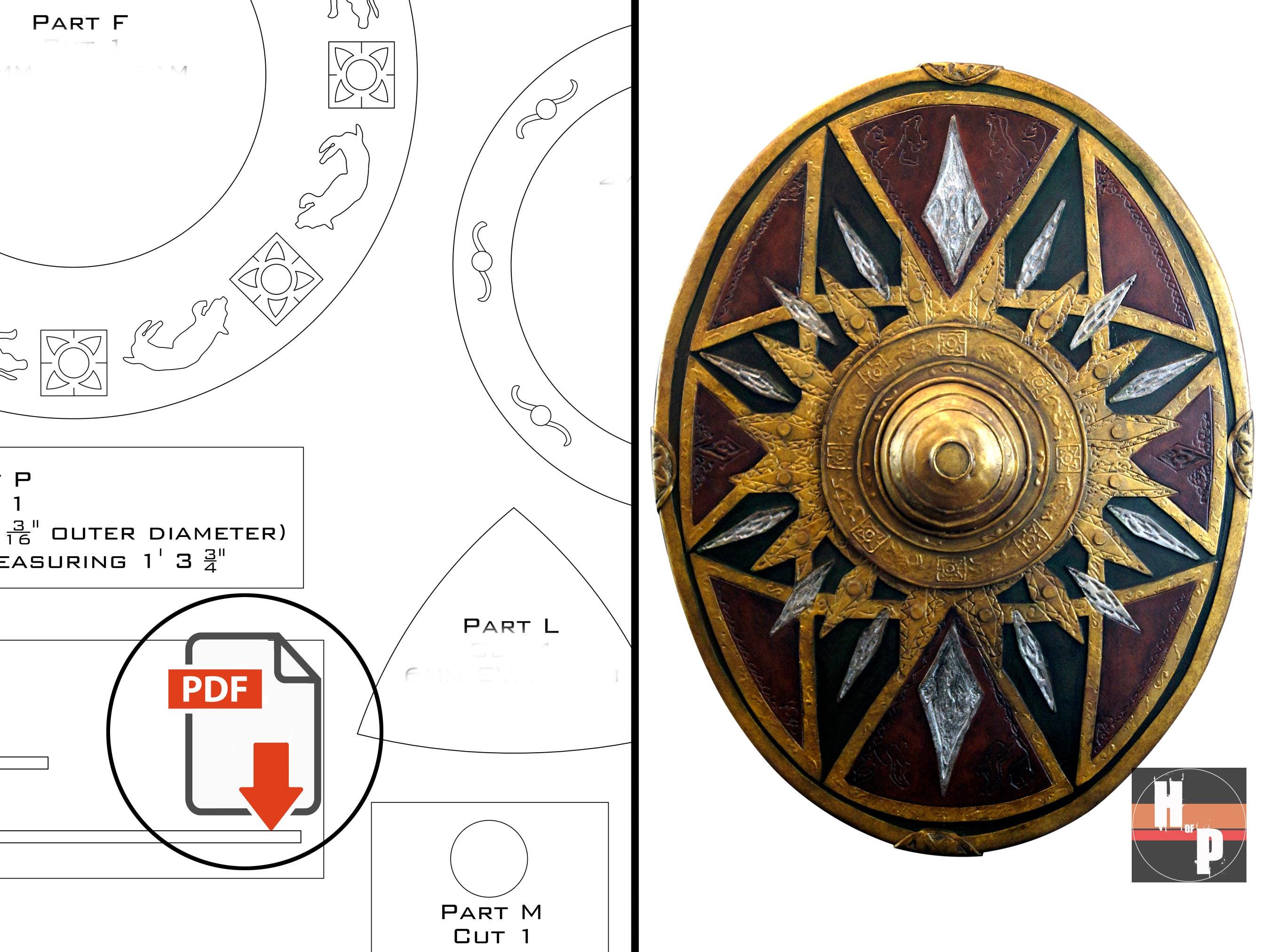 LOTR King Theoden Shield Template | LOTR Rohan Shield EVA Foam Pattern ...