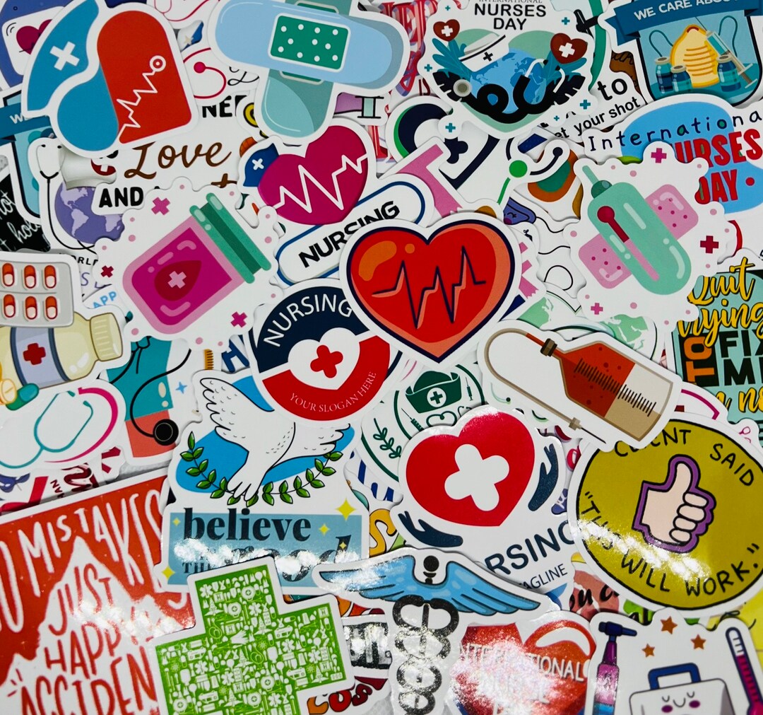 Aesthetic Nurse Sticker Pack, Stickers for Laptop, Healthcare Sticker ...