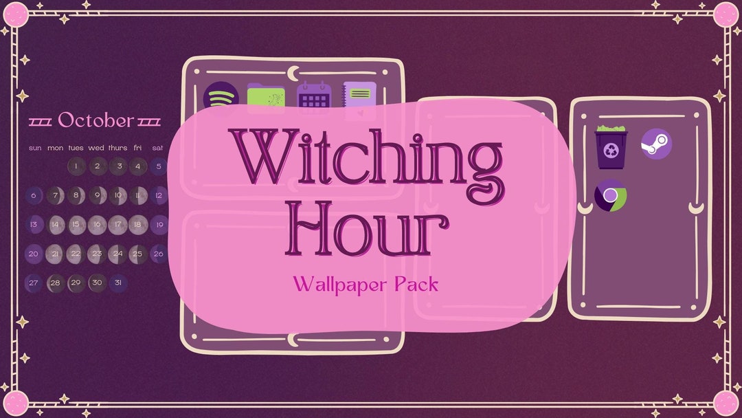Witching Hour Wallpaper Pack Witchy Inspired Icons & Wallpaper - Etsy