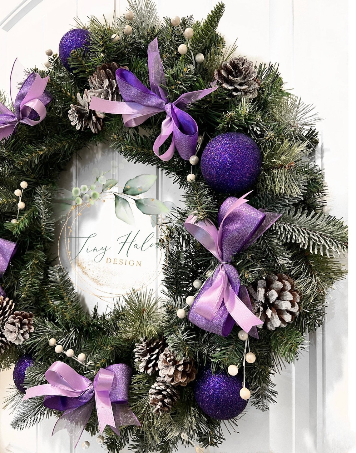 Purple Christmas Wreath Christmas Wreath - Etsy