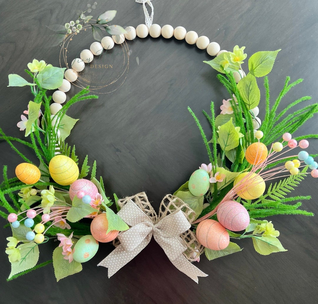 Easter Wreath, Easter Hoop Wreath, Spring Wreath, Easter Canvas Wreath ...