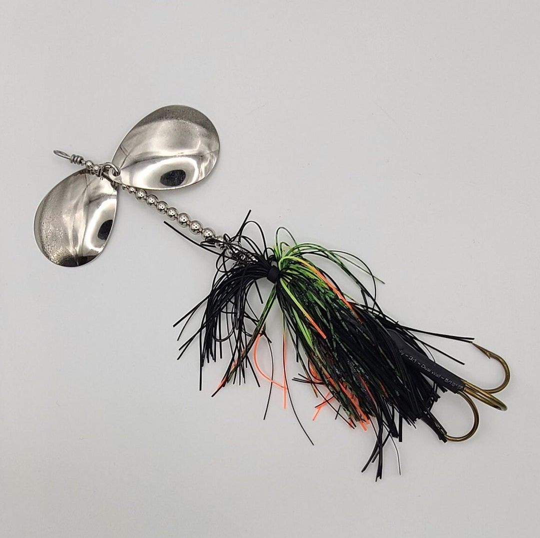 Muskie Bucktail Fishing Lure Double Black or Orange Perch - Etsy