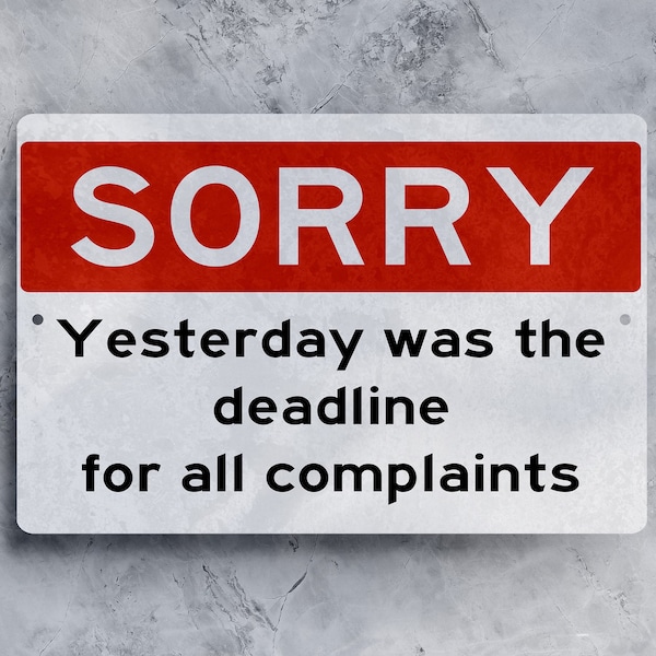 Complaints Sign - Etsy