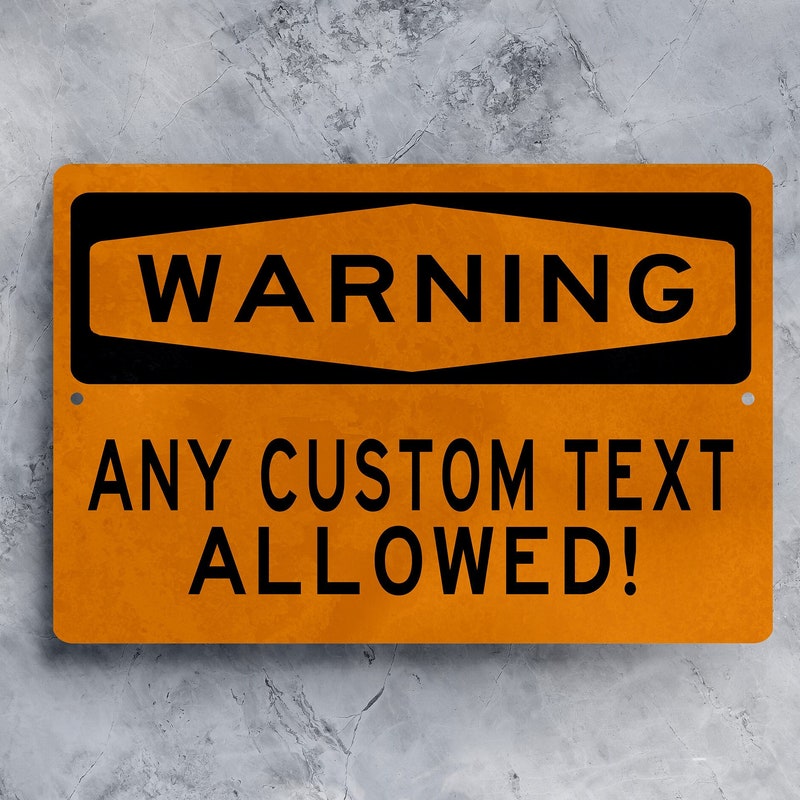 Metal Warning Signs - Etsy