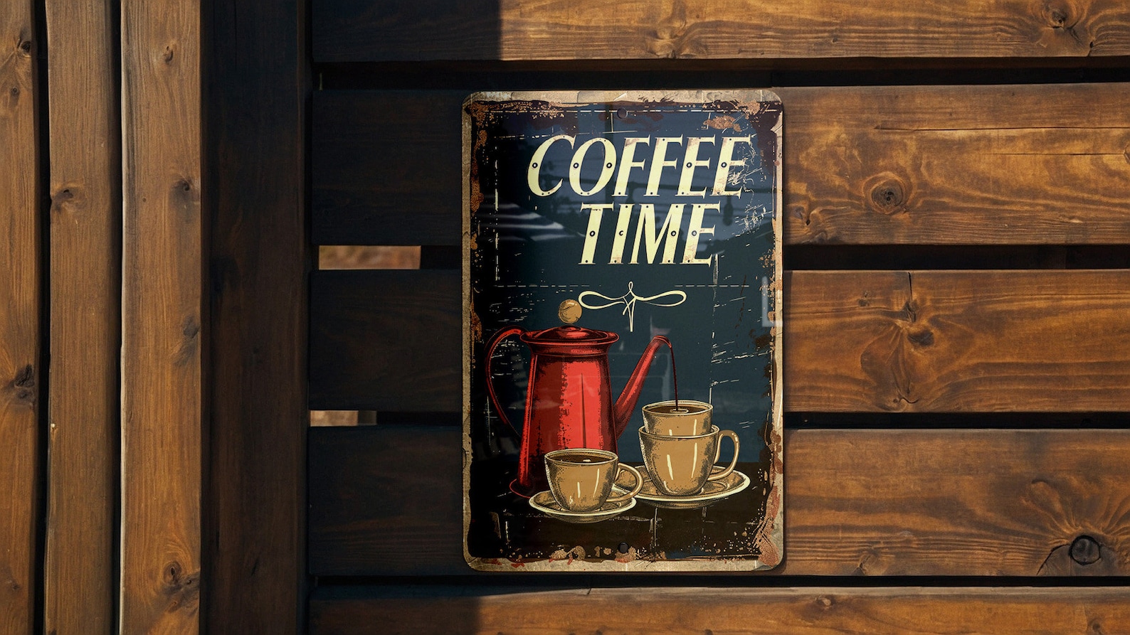 Rustic Coffee Time Sign, Metal Wall Decor, Kitchen Art, Vintage Home ...