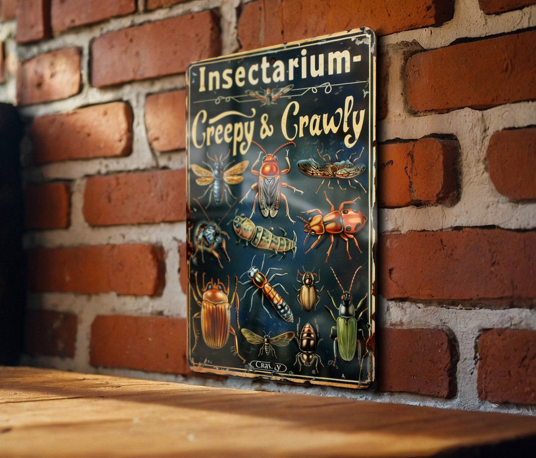 Insectarium Metal Sign, Creepy Crawly Decor, Vintage Style Insects ...