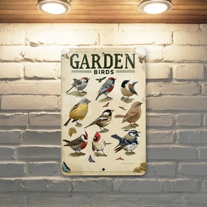 Metal Garden Birds Rustic Sign - Outdoor Decor, Metal Wall Art, Garden ...