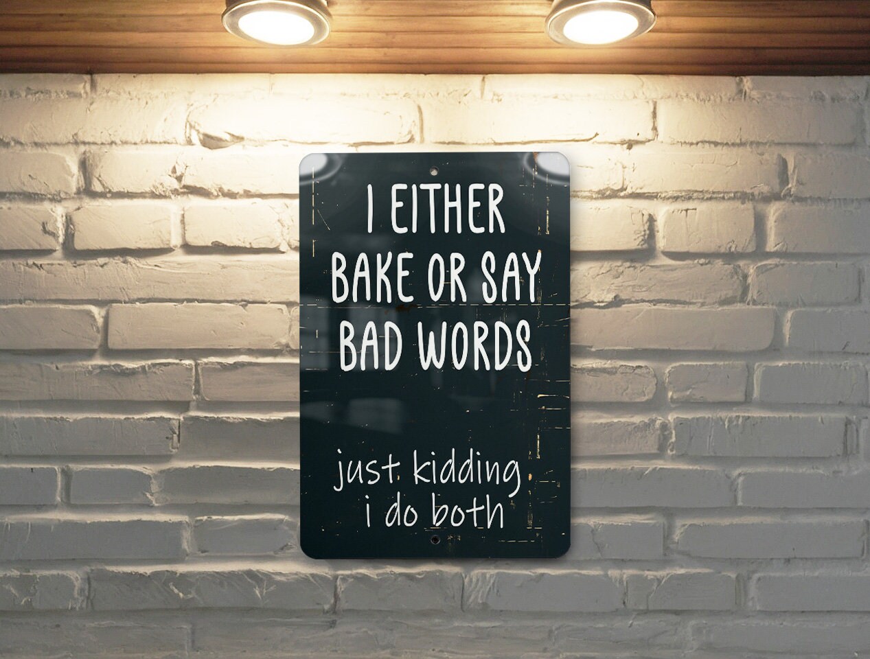 Metal Sign for Bakers, Funny Kitchen Decor, Bake or Curse, Unique Home ...