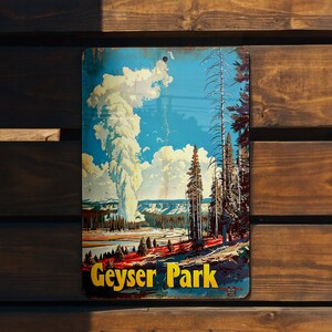 Yellowstone Geothermal Geyser Metal Sign, Natural Wonders, Vintage Gift ...