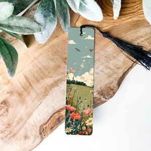 Spring-themed Bookmark, Blooming Field Design, Metal Bookmark, Unique ...