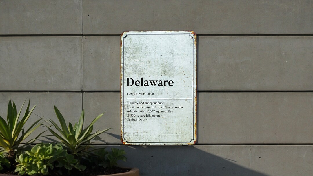 Delaware State Definition - Metal Sign - Wall Decor - Etsy