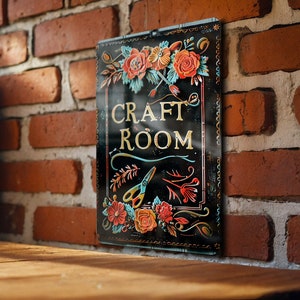 Vintage Style Craft Room Metal Sign - Artistic Frame, Crafty Font ...