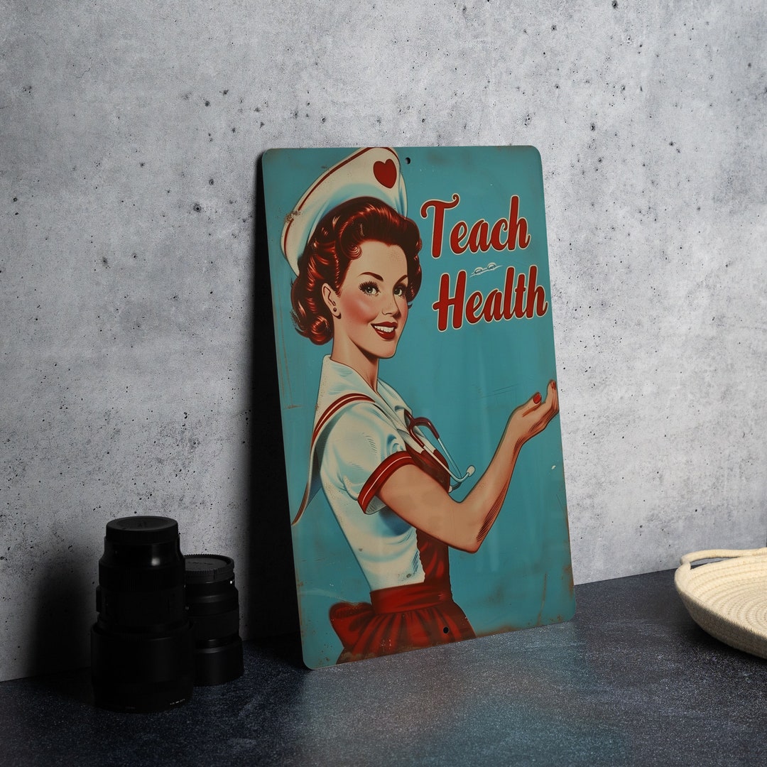 Health Educator Metal Sign, Teach Health, Vintage Style, Wall Decor ...