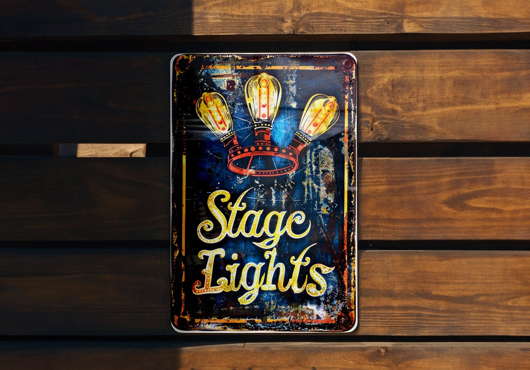 Vintage Metal Sign, Broadway Star, Stage Lights, Theater Acting, Home ...
