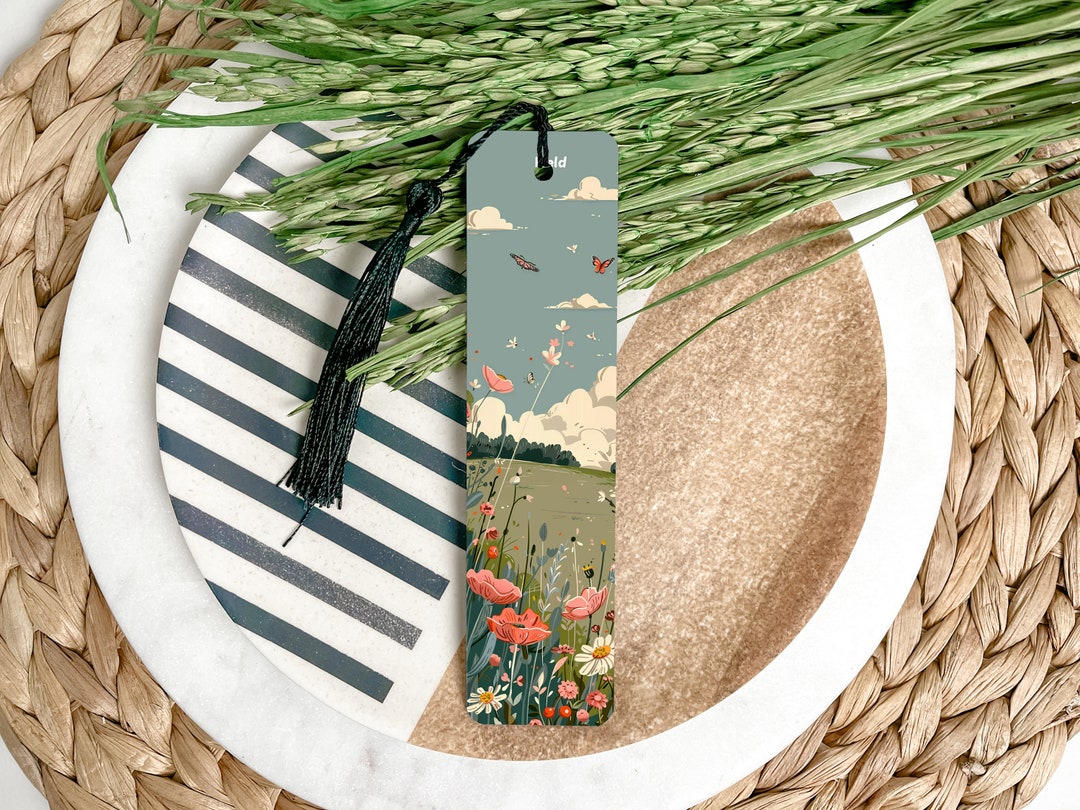 Spring-themed Bookmark, Blooming Field Design, Metal Bookmark, Unique Reading Accessory, Gift ...