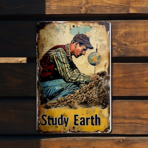 Soil Scientist Vintage Aluminum Sign, Earth Study Decor, Metal Wall Art ...