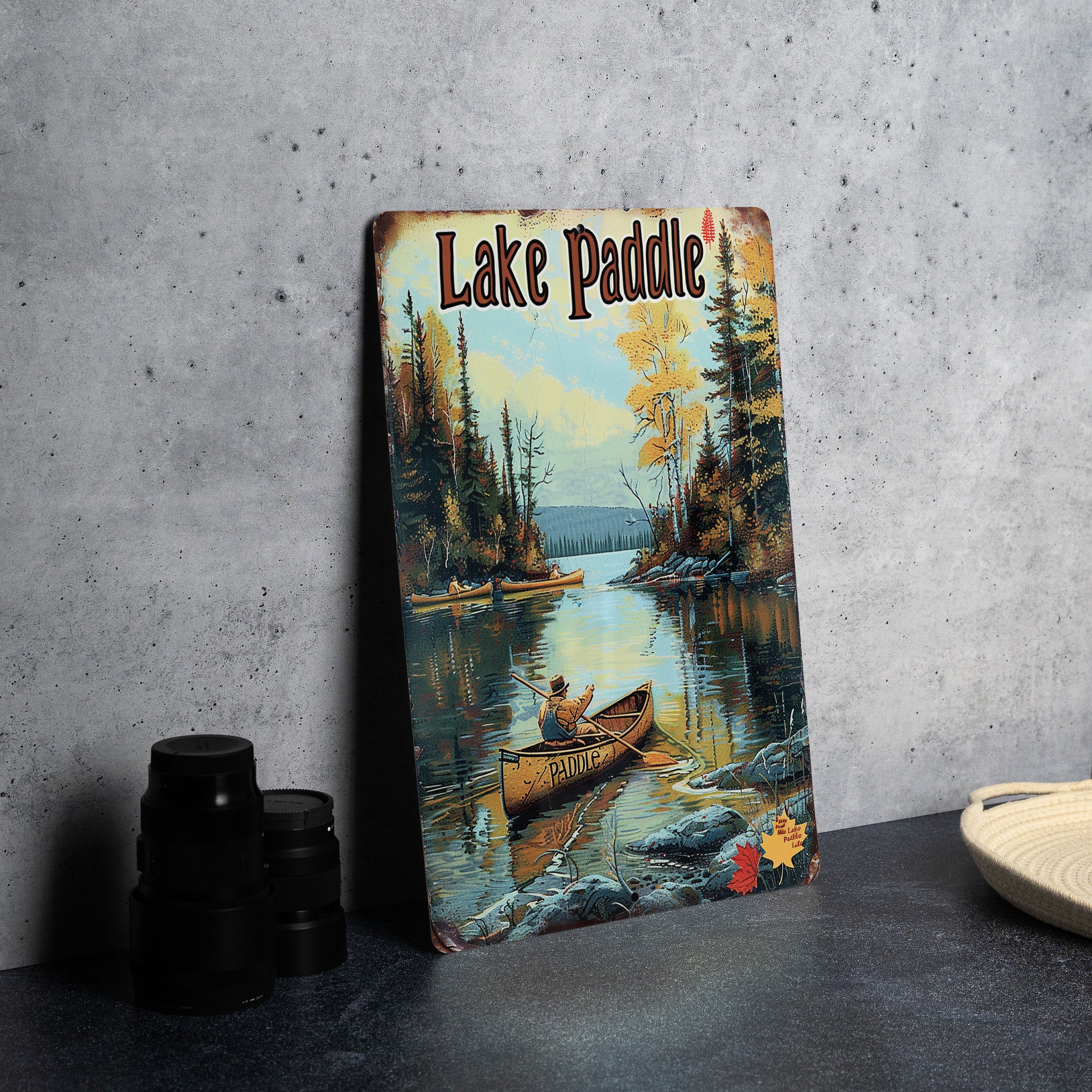 Vintage Aluminum Sign, Canadian Canoe Trip, Lake Paddle, Wilderness ...