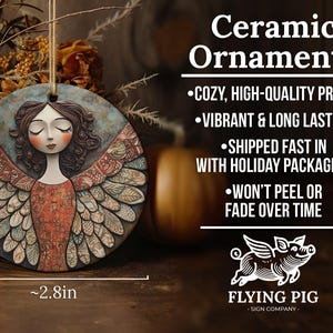 Ceramic Ornament, Handcrafted Circular Design, Folk-style Ceramic Art ...