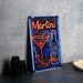 Retro Neon Style Martini Sign, Metal Wall Decor, Vintage Bar Sign, Home ...