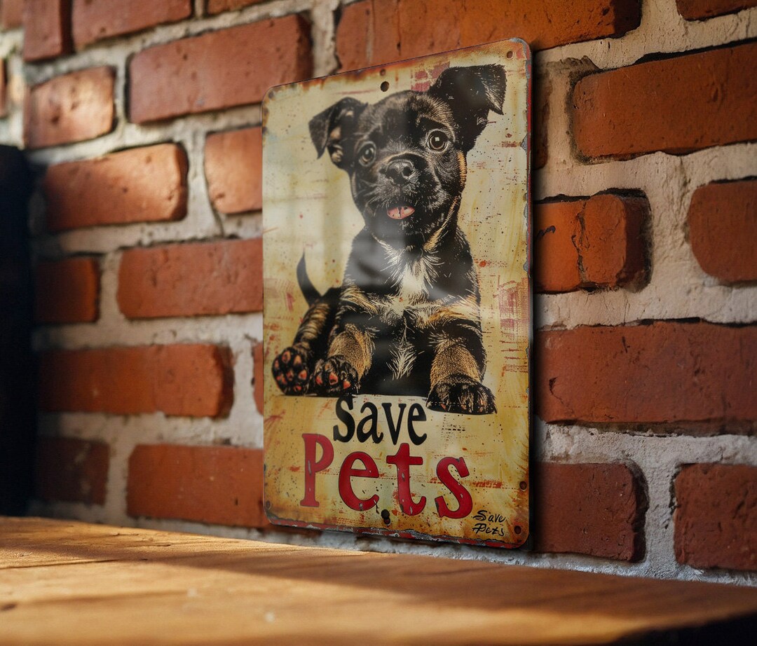 Animal Rescue Tin Sign, Save Pets Decor, Animal Rescuer Gift, Vintage ...
