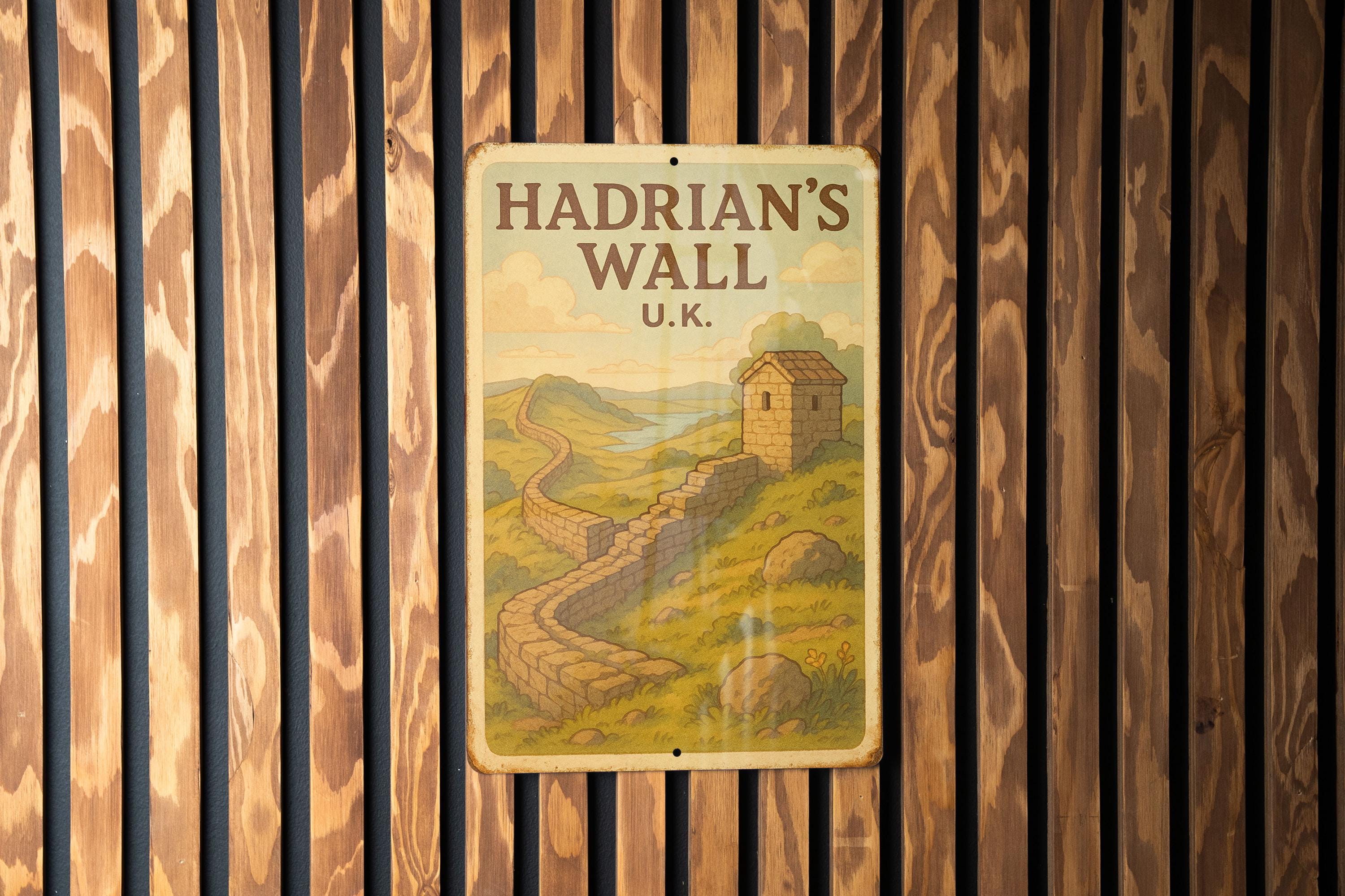 1950s Hadrian's Wall Tin Sign – Vintage Storybook Style Metal Art ...