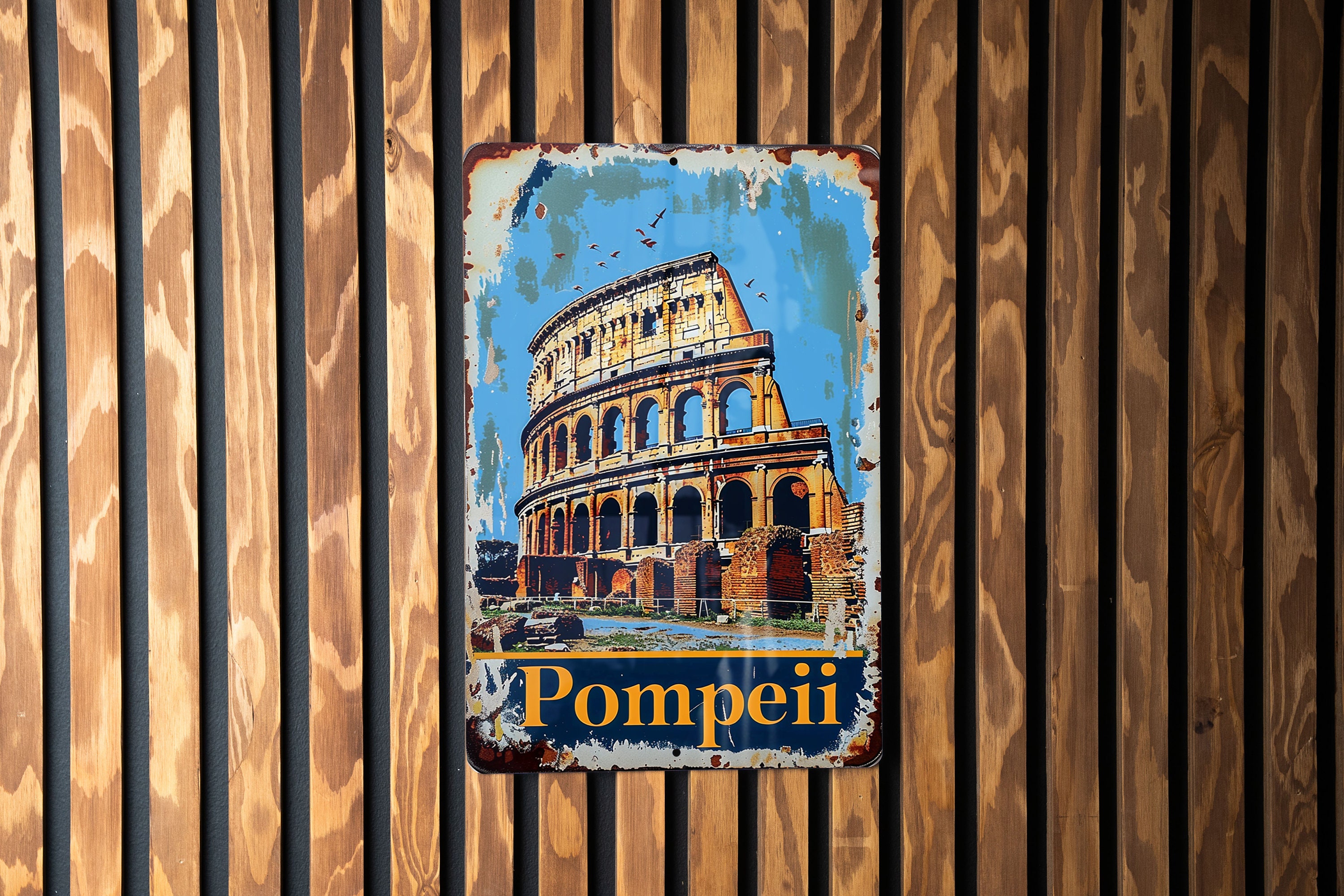 Pompeii Italy Vintage Style Metal Sign, Unique Gift Idea, Home Decor ...