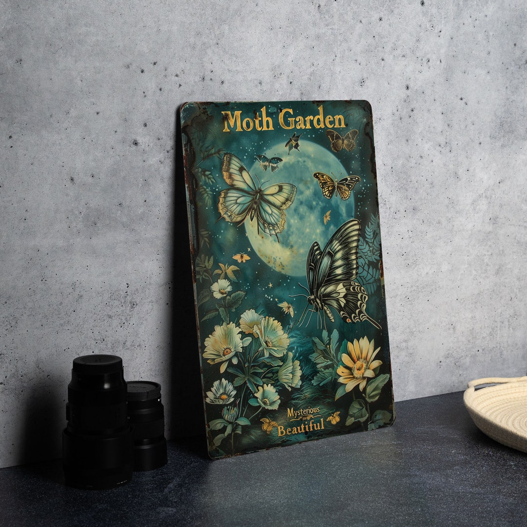 Moth Garden Vintage Sign, Moths and Moonlight, Mysterious Beauty, Funny ...