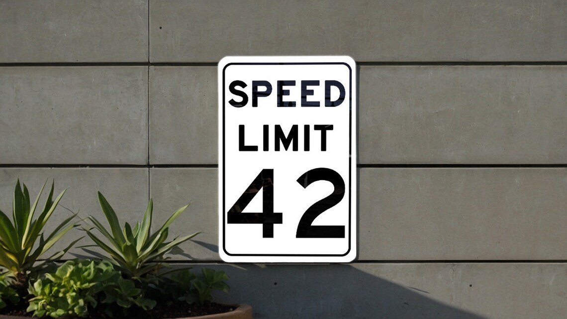 Speed Limit 42 MPH Sign - Aluminum Signage for Special Speed ...