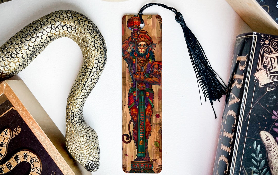 Hanuman Monkey God Metal Bookmark, Devotion Text, Hindu Deity ...
