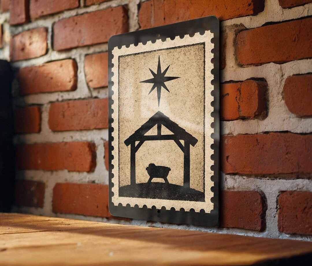 Nativity Star Over Stable Metal Sign – Rustic Christmas Decor ...