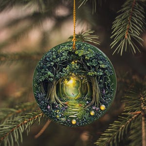 Enchanted Forest Ceramic Ornament, Whimsical Tree Design, Handmade ...