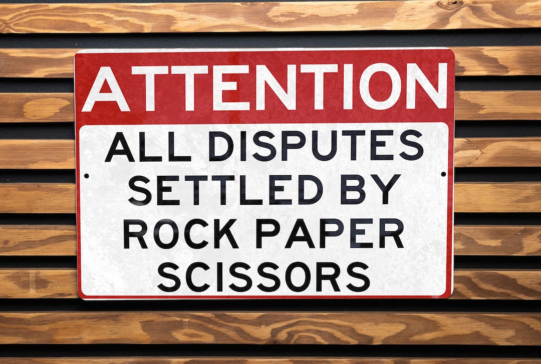 Rock Paper Scissors Metal Sign - Perfect Game Room Decor, Wall Art ...
