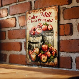 Cider Mill Metal Sign - Vintage Style, Fresh Pressed Apples, Cider ...