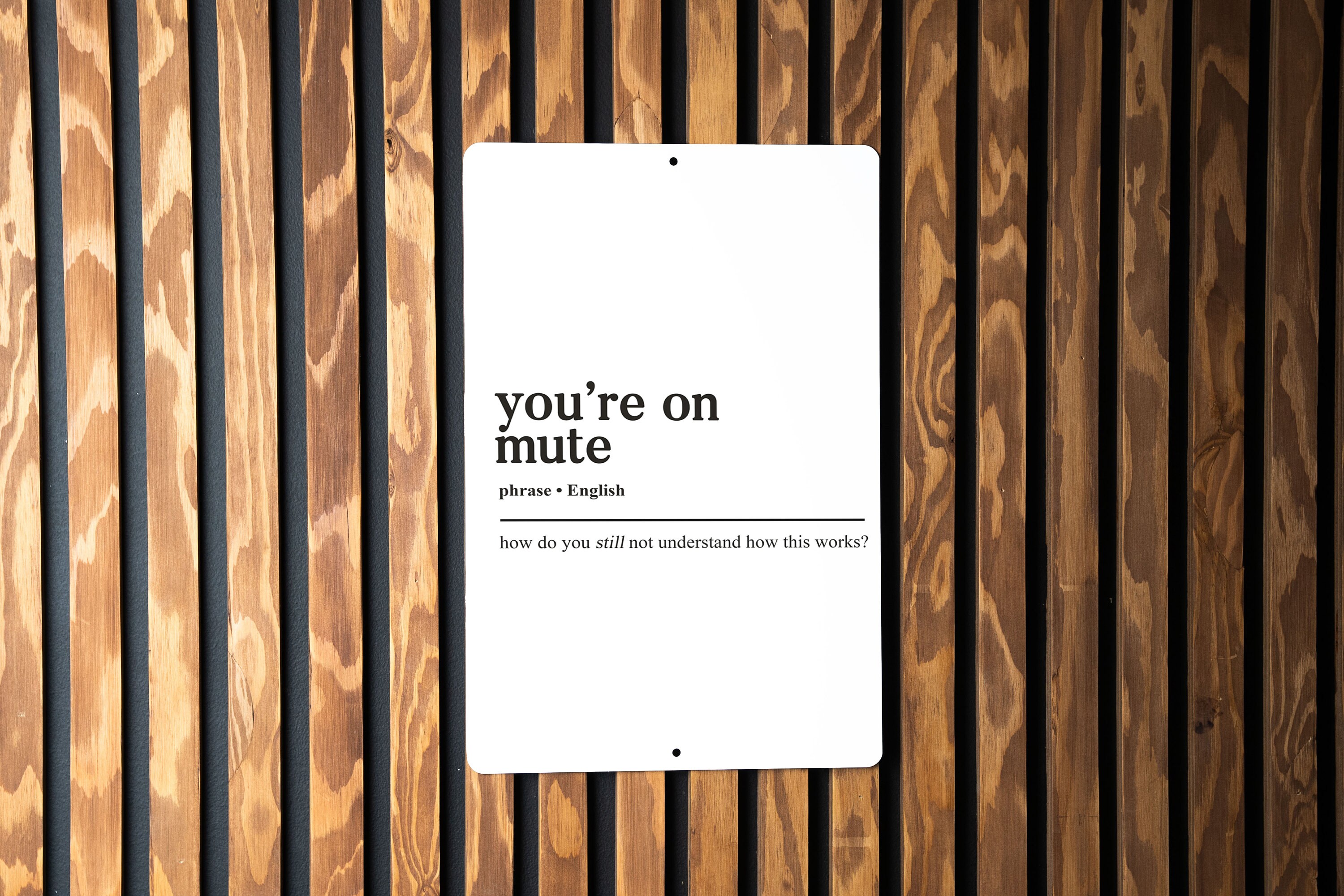 You're on Mute Definition Metal Sign Virtual Meeting Humor, Remote Work ...