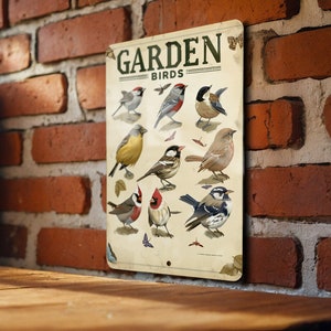 Metal Garden Birds Rustic Sign - Outdoor Decor, Metal Wall Art, Garden ...