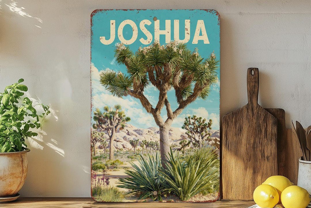 Retro Joshua Tree Travel Poster Tin Sign – Vintage National Park Metal ...
